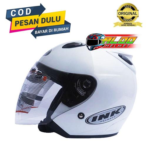 Jual helm INK half face / INK CENTRO solid WHITE / ORIGINAL INK SNI - M ...