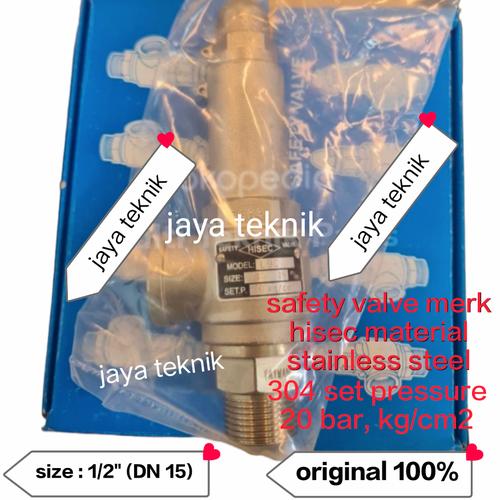 Jual hisec safety valve 1/2 inch pressure 20 kg/cm2 stainless 304 - Kab ...