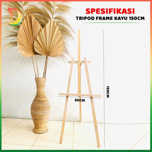 Jual Tripod Frame Stand Kayu Tripod Frame Kayu Jati Penyanggah Bingkai ...
