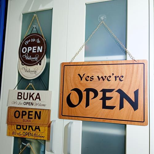 Jual OPEN CLOSE SIGN ACRYLIC TOKO JUMBO 30x45 cm Tulisan Buka Tutup ...
