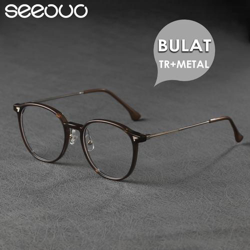 Promo Kacamata Frame Anti Radiasi Blueray Simple Bulat TR+Metal Unisex ...