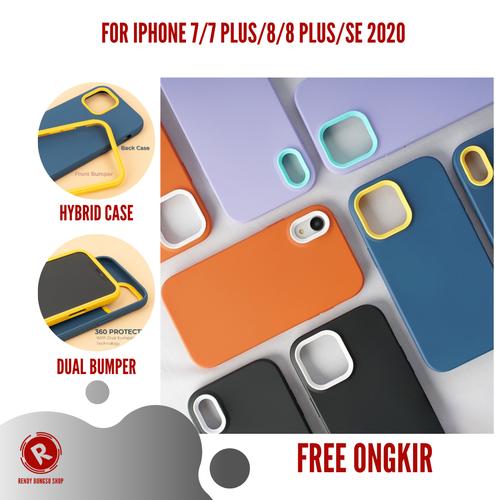 Promo Hybrid Silicone Case iPhone 7/7 Plus/8/8 Plus/SE 2020 - Hitam, iP ...