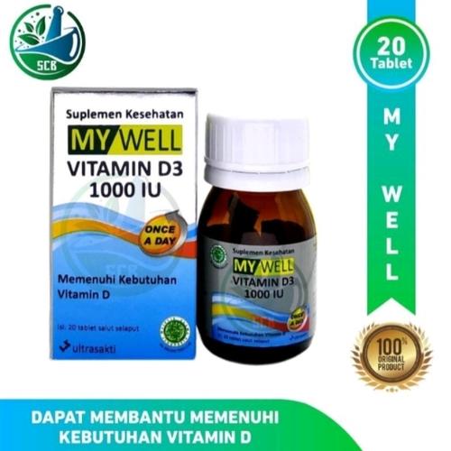 Jual my well vitamin d3 1000 iu 20 tablet / Vitamin D3 1000 iu My well ...