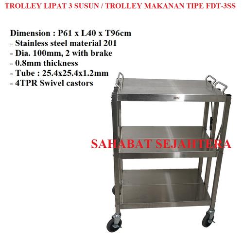 Jual Trolley Lipat 3 Susun / Trolley Makanan TIPE FDT-3SS / FDT 3SS ...