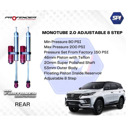 Jual PROFENDER SHOCK MONOTUBE 2.0 ADJUSTABLE 8 STEP NEW FORTUNER REAR ...