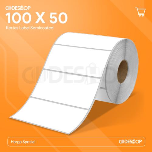 Jual LABEL BARCODE 100 X 50 1 LINE KERTAS STIKER LABEL SEMICOATED ...