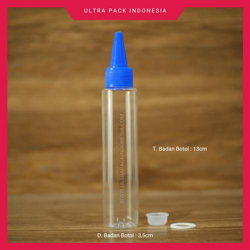 Jual BOTOL TUTUP KERUCUT / BOTOL PET SCARLETT 100ML CLEAR & TUTUP TINTA ...