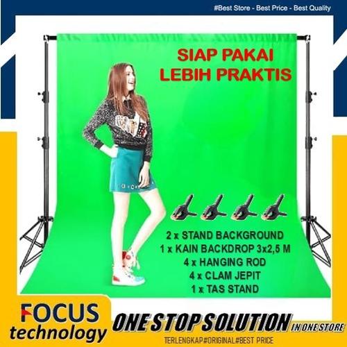 Jual Background stand 1 bar studio foto backdrop stand - Stand + 4 Klip ...