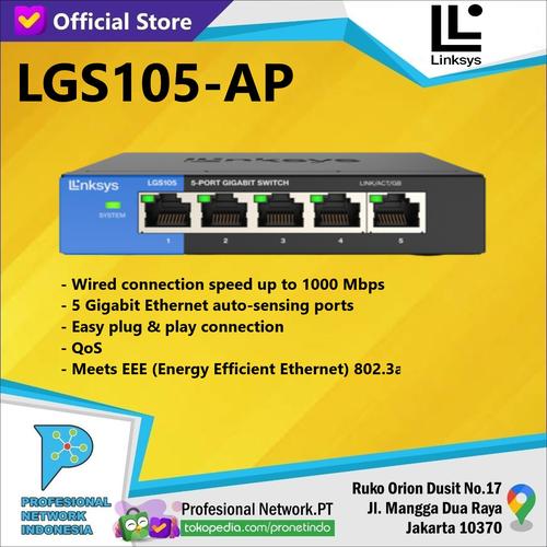 Jual Linksys LGS105-AP, 5-Port Desktop Business Gigabit Switch ...