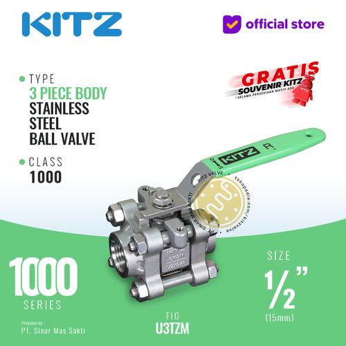 Promo KITZ 3-Piece SUS Ball Valve Fig. 1000 U3TZM , 1/2" - 15mm, Drat ...