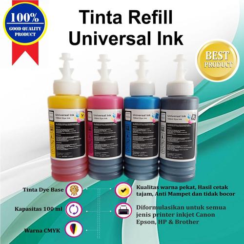 Jual Tinta Universal 100ml Refill Cartridge Printer HP 680 682 678 803 ...
