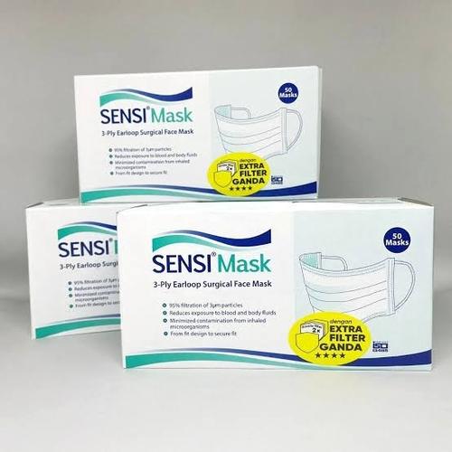 Jual Masker Sensi 3ply Earloop isi 50 Medis Surgical Face Mask ...