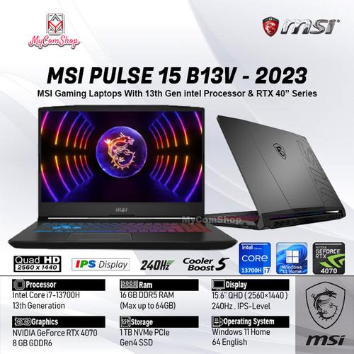Jual MSI PULSE 15 B13V i7-13700H 16GB RAM 1TB SSD RTX 4070 8GB 15,6 ...