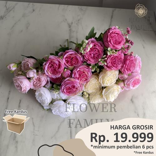 Jual Flower Family - [5 Tangkai] Bunga Peony Duchess Premium / Bunga Palsu - Jakarta Barat ...