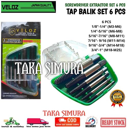 Jual TAP BALIK SET 6 PCS SCREWDRIVER EXTRACTOR BUKA BAUT PATAH BIKIN ...