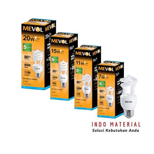 Promo Lampu Meval LED Spiral CFL LHE Cahaya Putih - 7 Watt - Kab ...