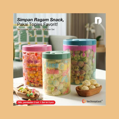 Jual toples kue kering Technoplast Mixy Mix 3in1 Canister Set - Kota ...