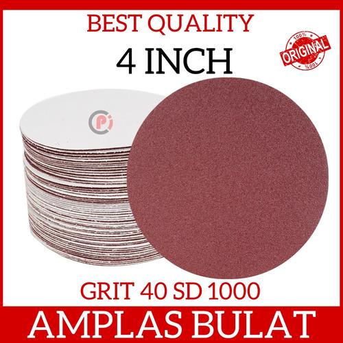 Jual Isi 10Pcs Amplas Bulat Tempel Grid Grit 60 sd 1000 Ukuran 4 Inchi ...