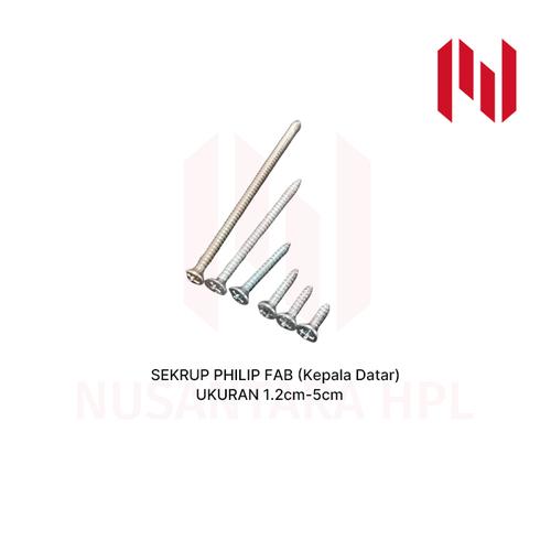 Jual PHILIP Sekrup FAB Ukuran 1.2cm - 5cm #6 Kepala Datar (100 Pcs) - 4 ...