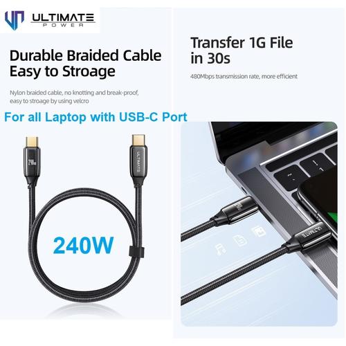 Promo Kabel Charger Laptop 240W Type-C to Type C USB-C Super Fast ...