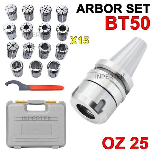 Promo Paket Arbor Set BT50 OZ25 Collet Chuck 15 pcs OZ 25 BT 50 Milling ...