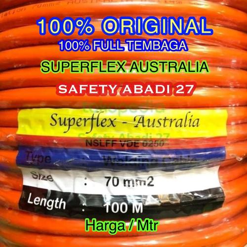 Jual KABEL LAS/WELDING KABEL SUPERFLEX 70MM FULL TEMBAGA - Orange, 70 ...