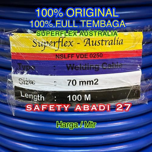 Jual KABEL LAS/WELDING KABEL SUPERFLEX 70MM FULL TEMBAGA - Biru, 70 MM ...