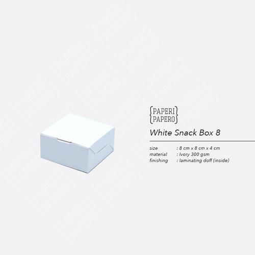 Jual White Snack Box (8x8x4 cm) - Kotak / Dus / Boks Makanan Cemilan ...