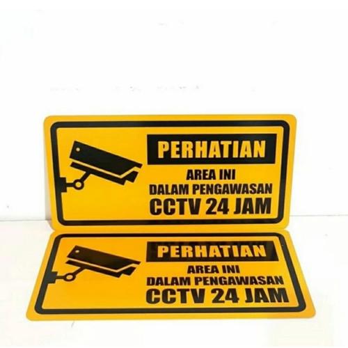 Jual Stiker vinyl 30×15cm PERHATIAN KAWASAN CCTV 24jam sign rambu k3 - Jakarta Utara ...