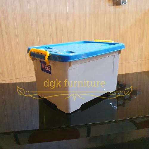Jual Kontainer Container Box Plastik Tutup Bertutup Roda 50 Liter 50 L ...