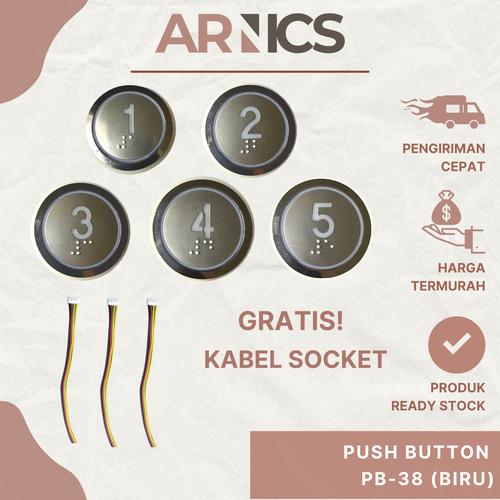 Jual Push Button PB-38 Biru / Elevator Push Button / Push Button Lift ...