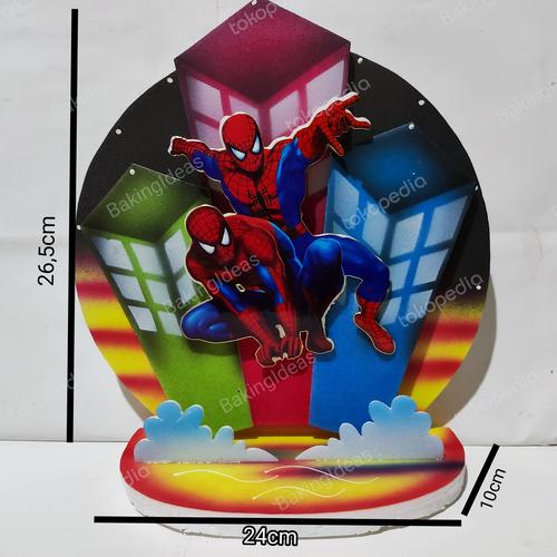 Jual Background Topper Kue Spider-Man Spiderman - Latar biru - Kab ...