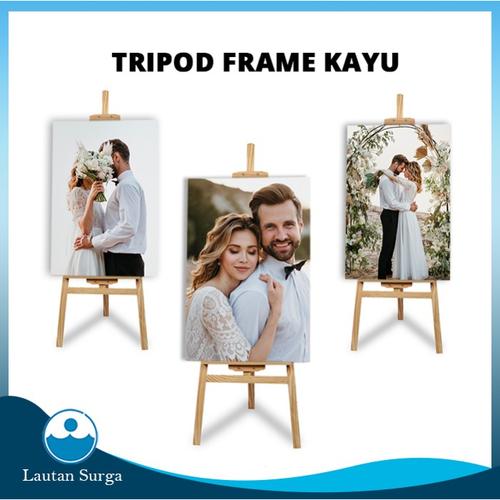 Jual Standing Tripod Wooden Easel Tripod Kayu Stand Lukis Bingkai Foto ...
