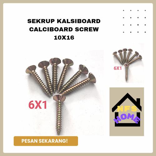 Jual SEKRUP KALSIBOARD/SKRUP GRC 6 x 1 inch KUNING (50pcs) - Sekrup ...
