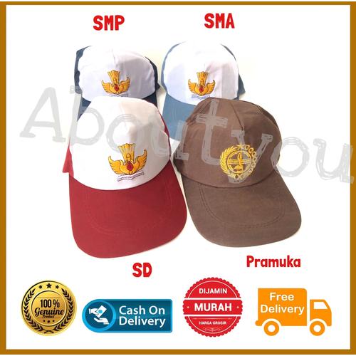 Jual Topi Sekolah SD / SMP / SMA / Pramuka Topi Anak Seragam Sekolah ...