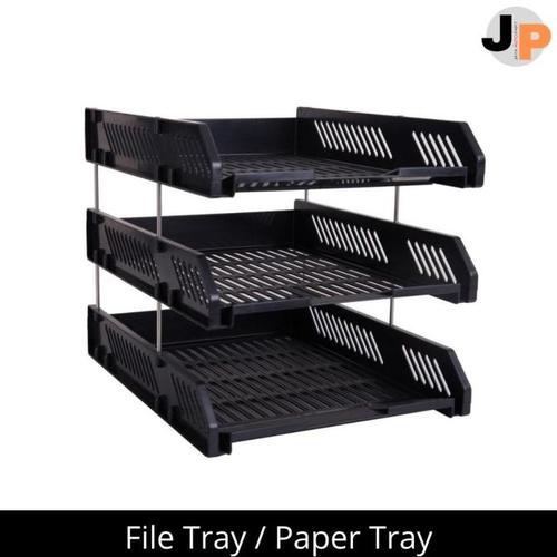 Jual New File Tray Rak Penyimpan Dokumen 3 Tingkat Plastik Rak Kertas ...