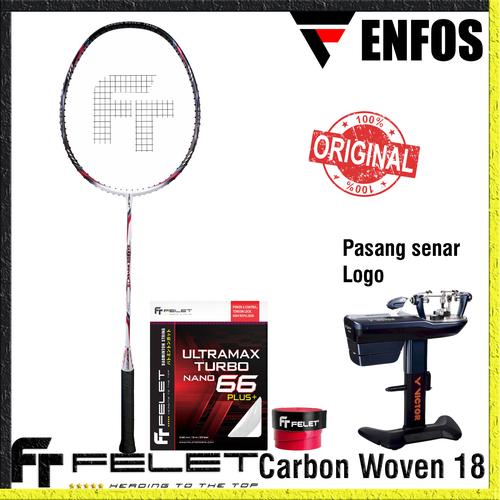 Jual RAKET FELET CARBON WOVEN 18 BADMINTON RESMI ORIGINAL + SENAR ...