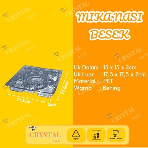 Promo 1 Dus Mika Nasi Besek Bening Mika Tray Sekat Nasi Kotak Besek - Kota Tangerang - Crystal ...