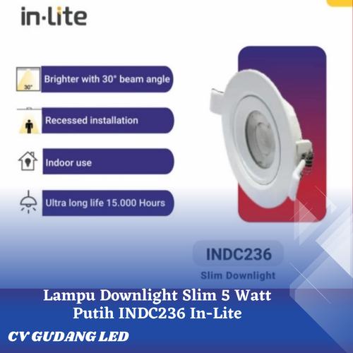 Jual Lampu Downlight Slim 5 Watt Putih INDC236 In-Lite - Kab. Sleman ...