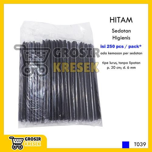 Promo T039 Sedotan Hitam isi 300 pcs Straw Plastik Minuman Es Teh ...