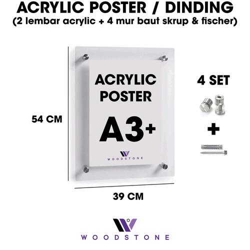 Jual Acrylic Mading A3+ Papan Mading Akrilik Dinding Display Acrilic ...