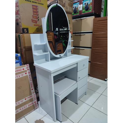 Jual Meja Rias Putih Polos/ Meja Kaca/ Meja Make up Jasmine MR 866 ...