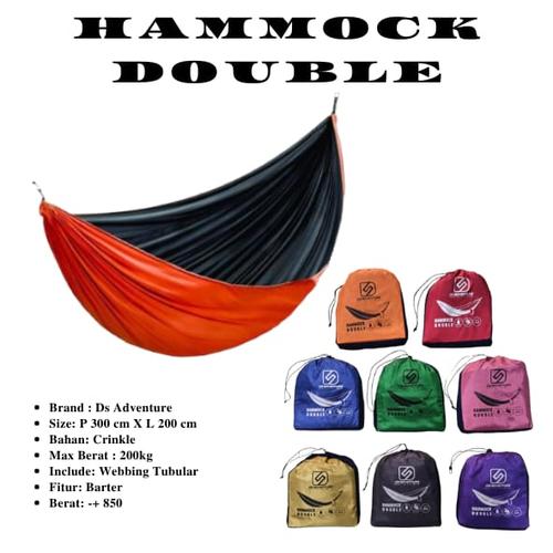 Jual Hammock double Ds Adventure jumbo full bartex / Hammock kapasitas 2p - Oranye Kotak ...