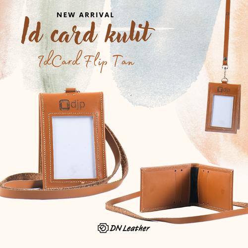 Jual ID CARD KULIT MODEL FLIP MAGNET NAME TAG KULIT FLIP CUSTOM LOGO ...