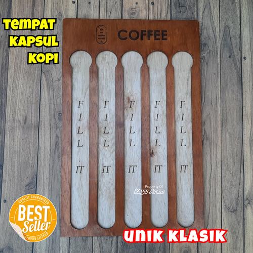 Jual Tempat Holder Kapsul Kopi Nespresso / Rak Box Kayu Capsule Coffee ...