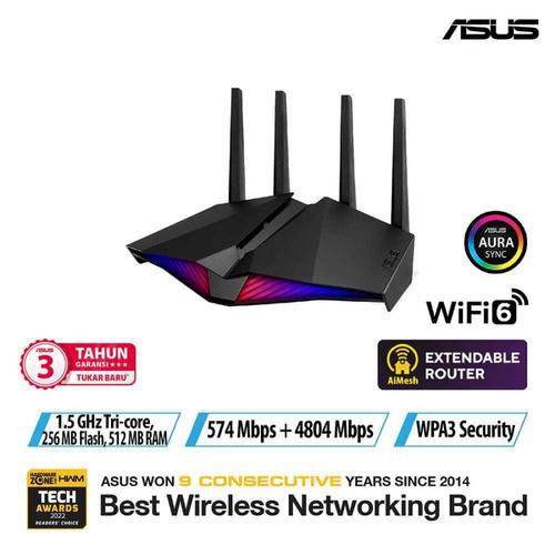Jual Asus RT-AX82U AX5400 Dual Band WiFi 6 Gaming Wi-Fi Router with ...