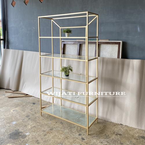Jual Rak Hias Kaca Lemari Kaca Pajangan Rak ambalan Kaca Beau Gold ...