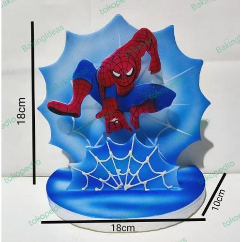 Jual Background Topper Kue Spider-Man Spiderman - Latar biru - Kab ...