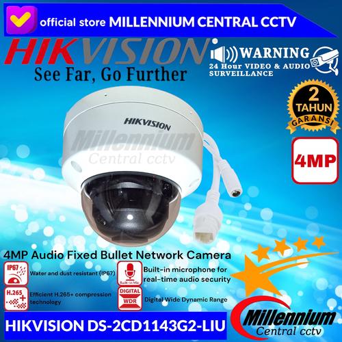 Promo HIKVISION IP CAMERA INDOOR 4MP DS-2CD1143G2-LIU AUDIO POE H.265 ...