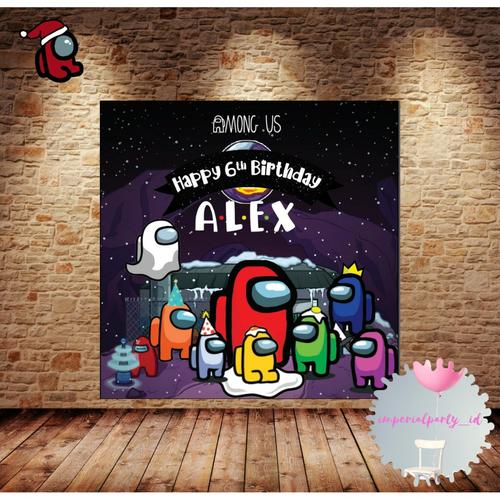 Jual Custom Backdrop Banner Spanduk Happy Birthday Among Us Impostor ...